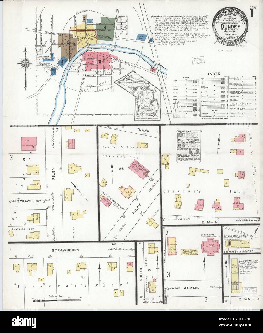 Map of dundee michigan hi-res stock photography and images - Alamy