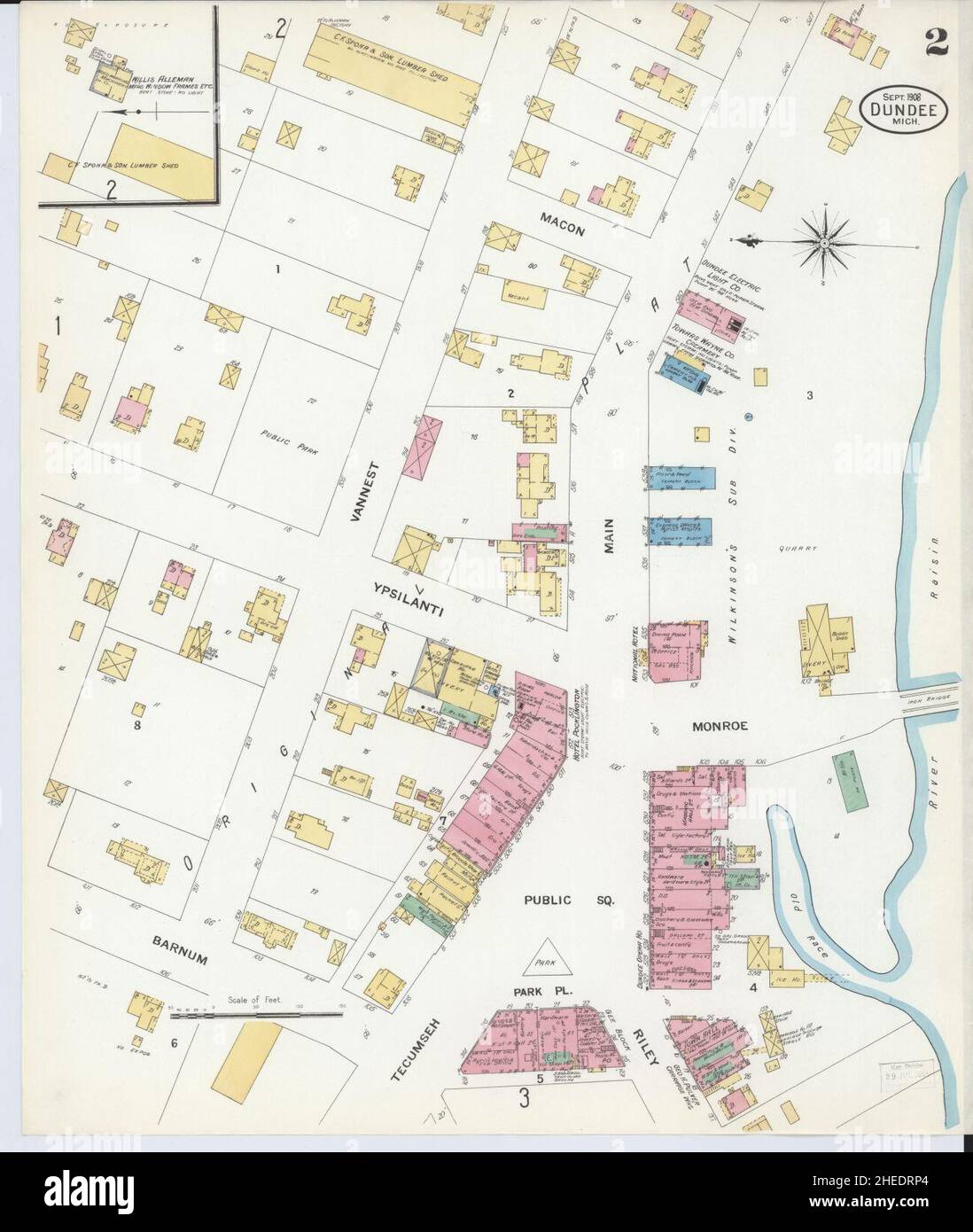 Dundee michigan map hi-res stock photography and images - Alamy