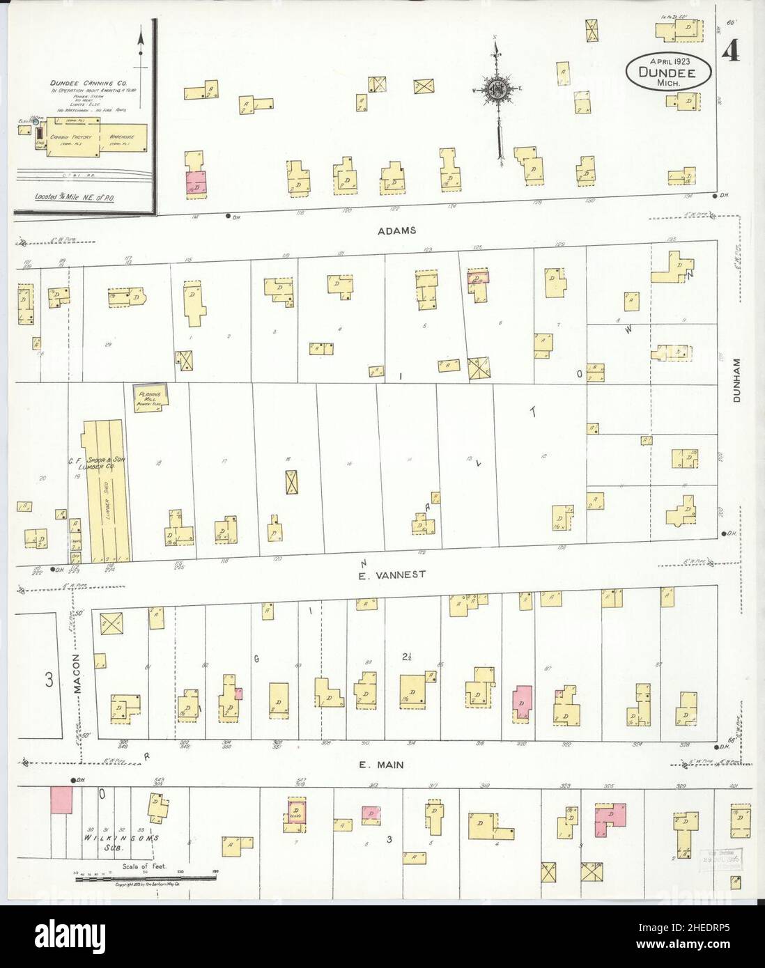 Map of dundee michigan hi-res stock photography and images - Alamy