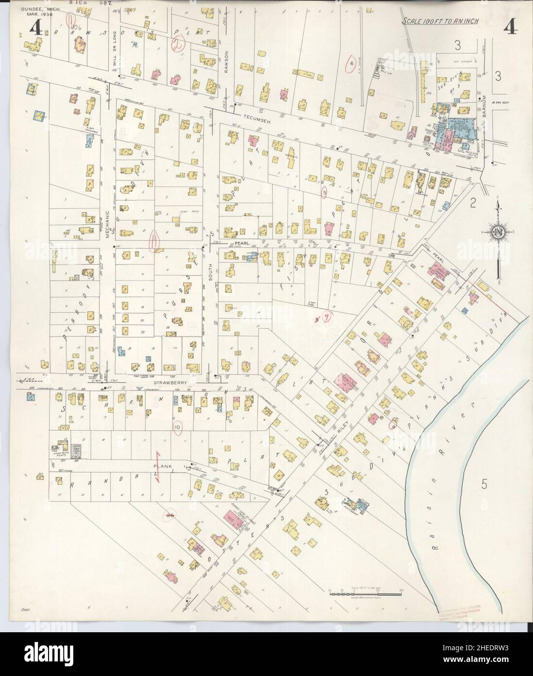 Map of dundee michigan hi-res stock photography and images - Alamy