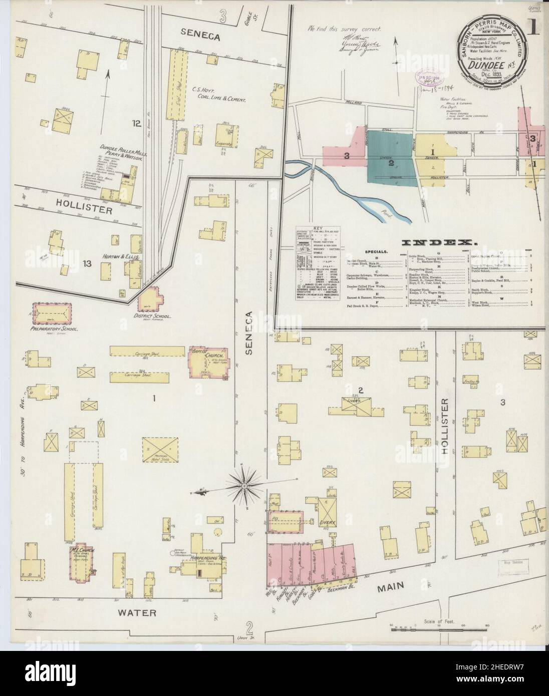 Sanborn Fire Insurance Map from Dundee, Yates County, New York Stock ...