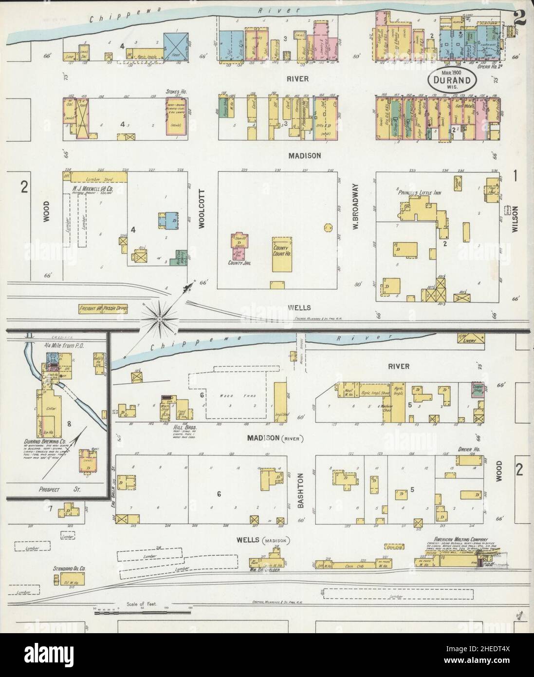 Map of durand wisconsin hi-res stock photography and images - Alamy