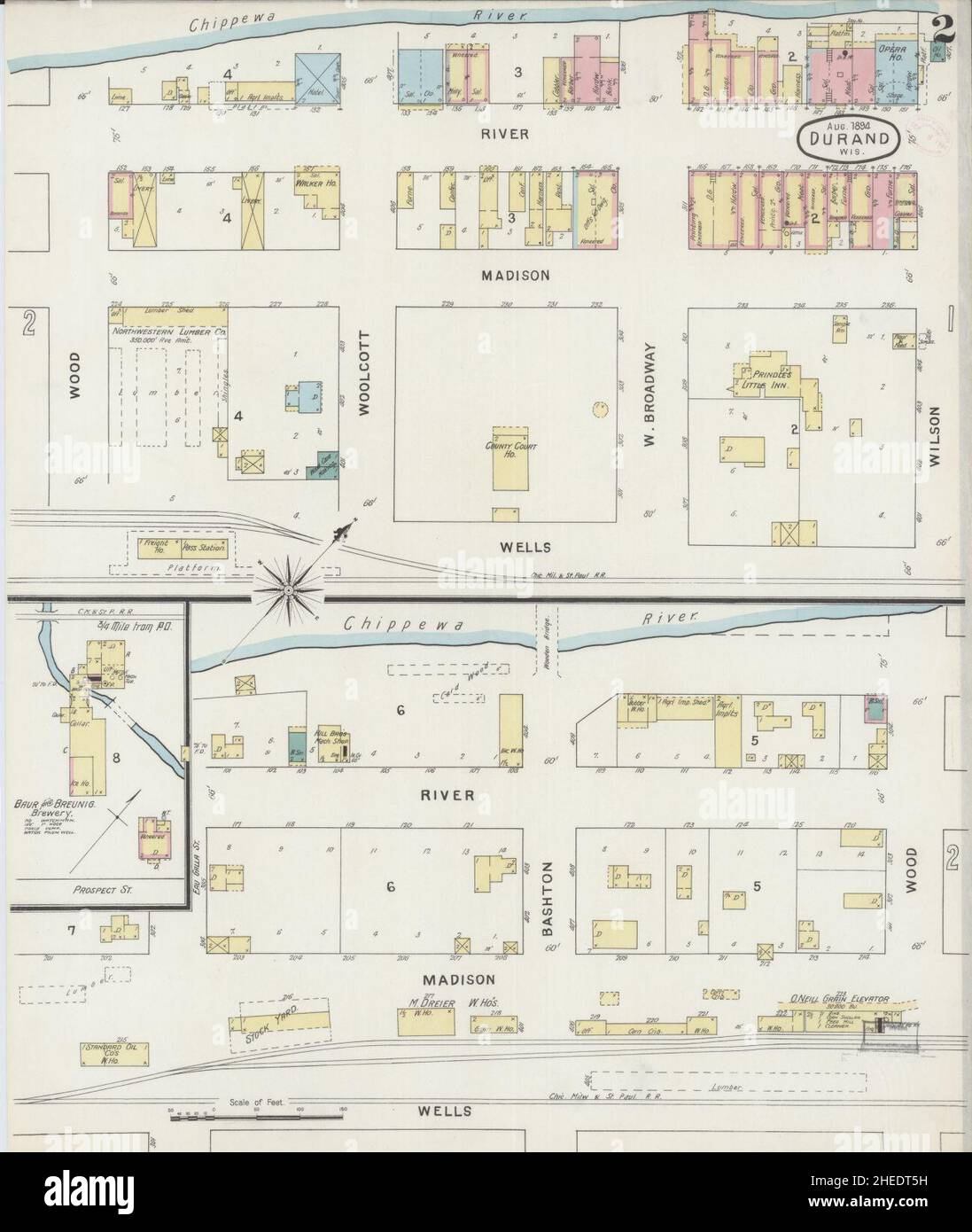 Map of durand wisconsin hi-res stock photography and images - Alamy