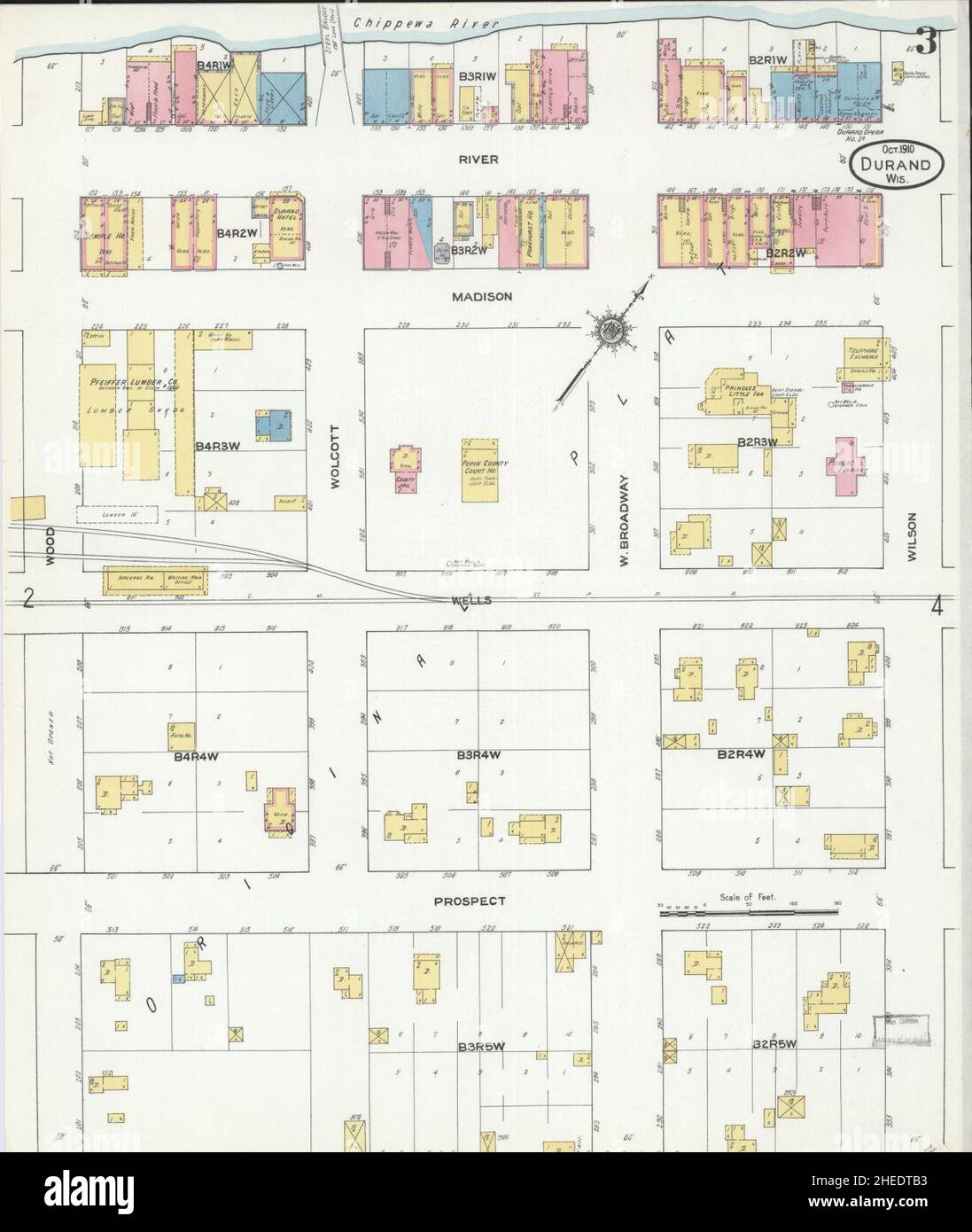 Map of durand wisconsin hi-res stock photography and images - Alamy