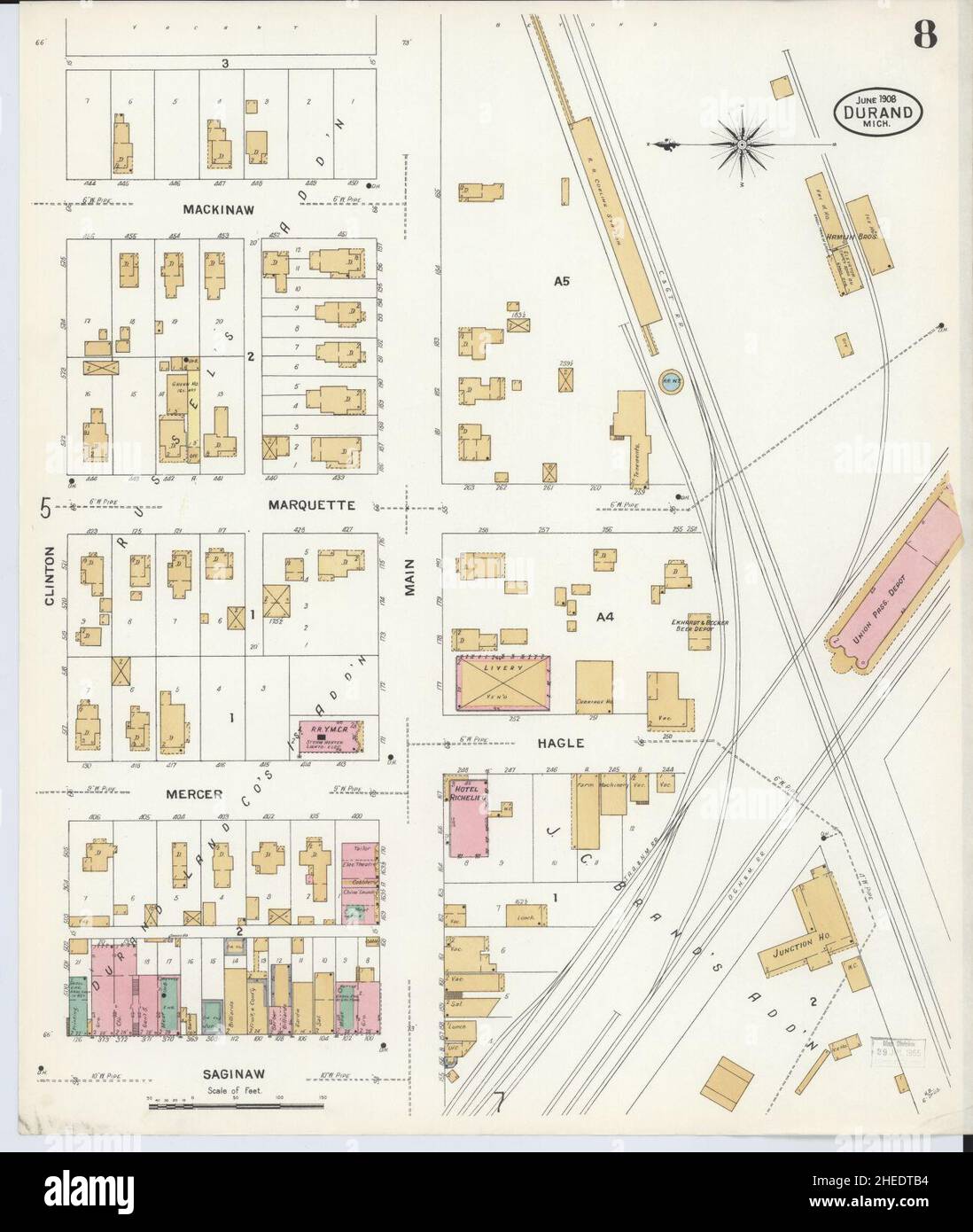 Map of durand hi-res stock photography and images - Alamy