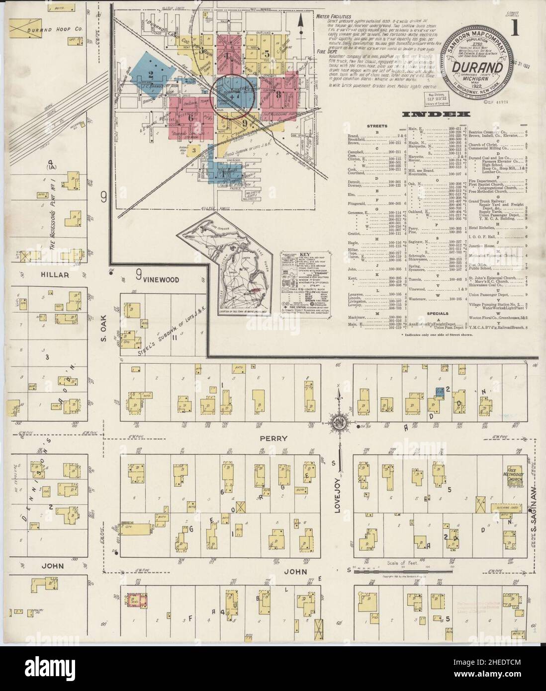 Map of durand hi-res stock photography and images - Alamy