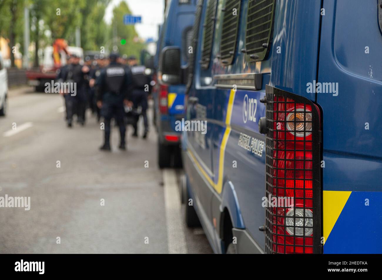 Police special bus to transport units. Kyiv, Ukraine Stock Photo - Alamy