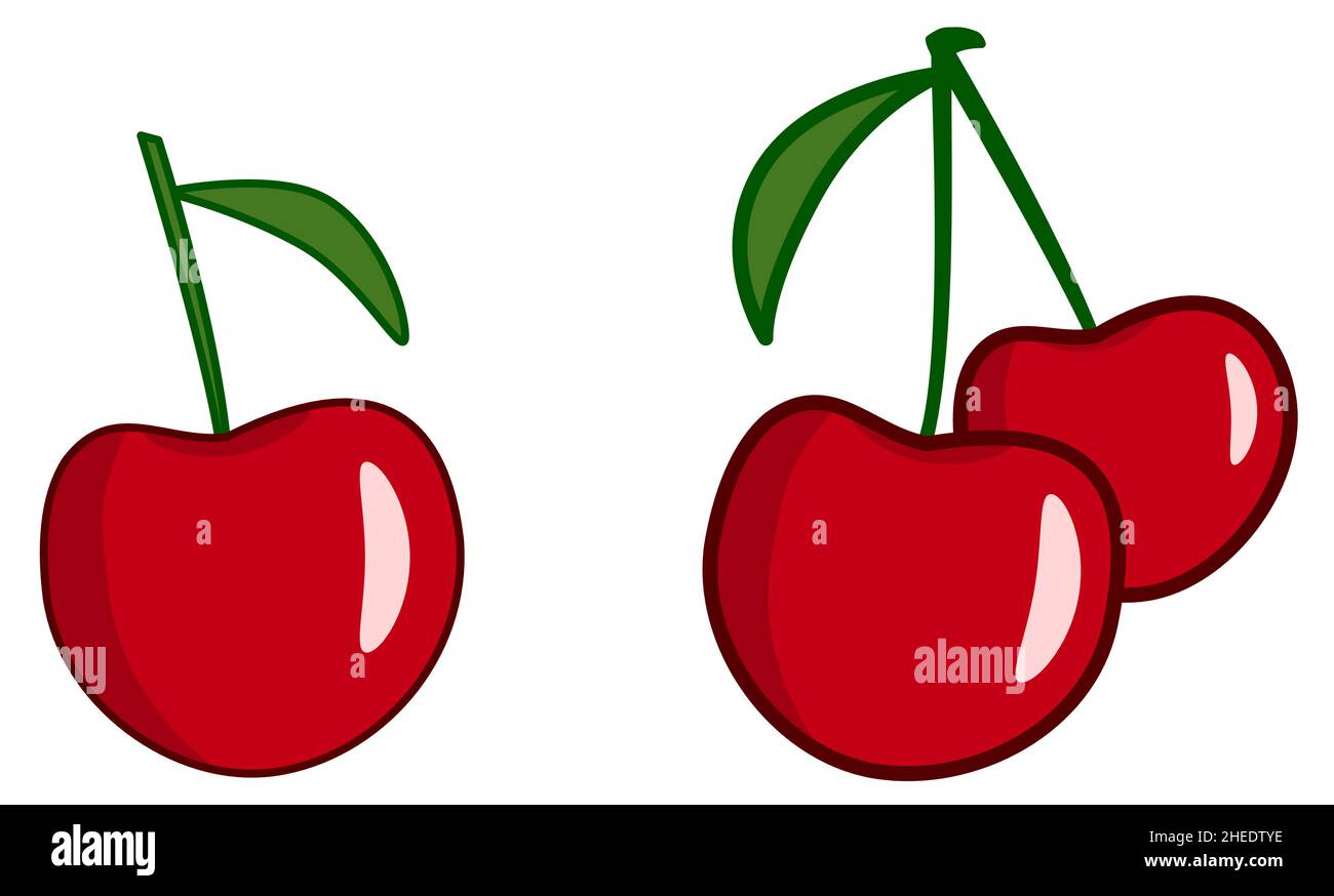 Simple Cherry Drawing