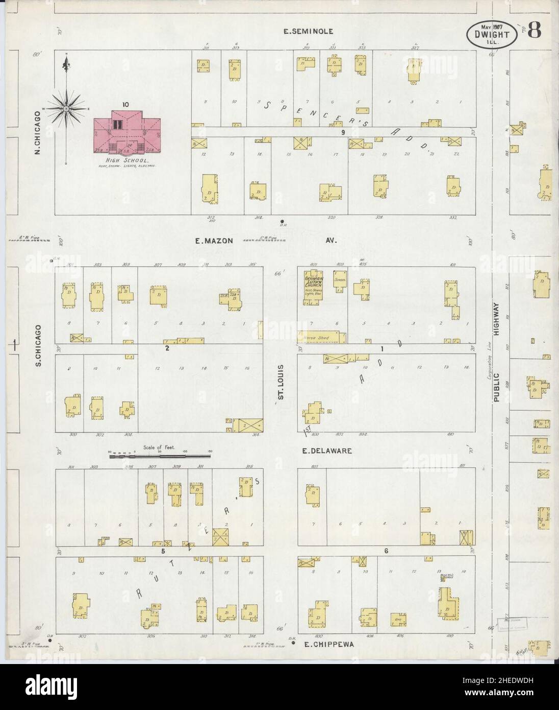 Map of dwight hi-res stock photography and images - Alamy