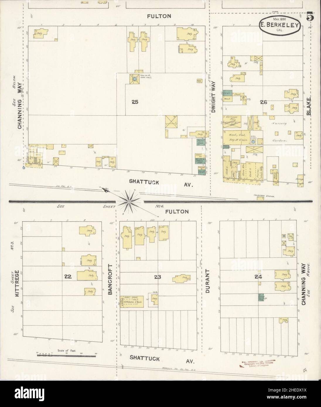 Sanborn Fire Insurance Map from East Berkeley, Alameda County, California Stock Photo - Alamy