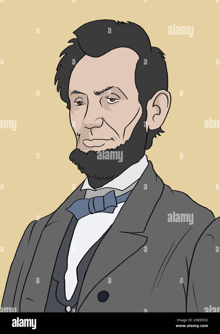 abraham lincoln portrait art Stock Photo - Alamy