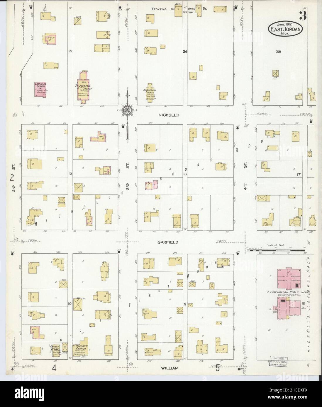 East jordan michigan map hi-res stock photography and images - Alamy
