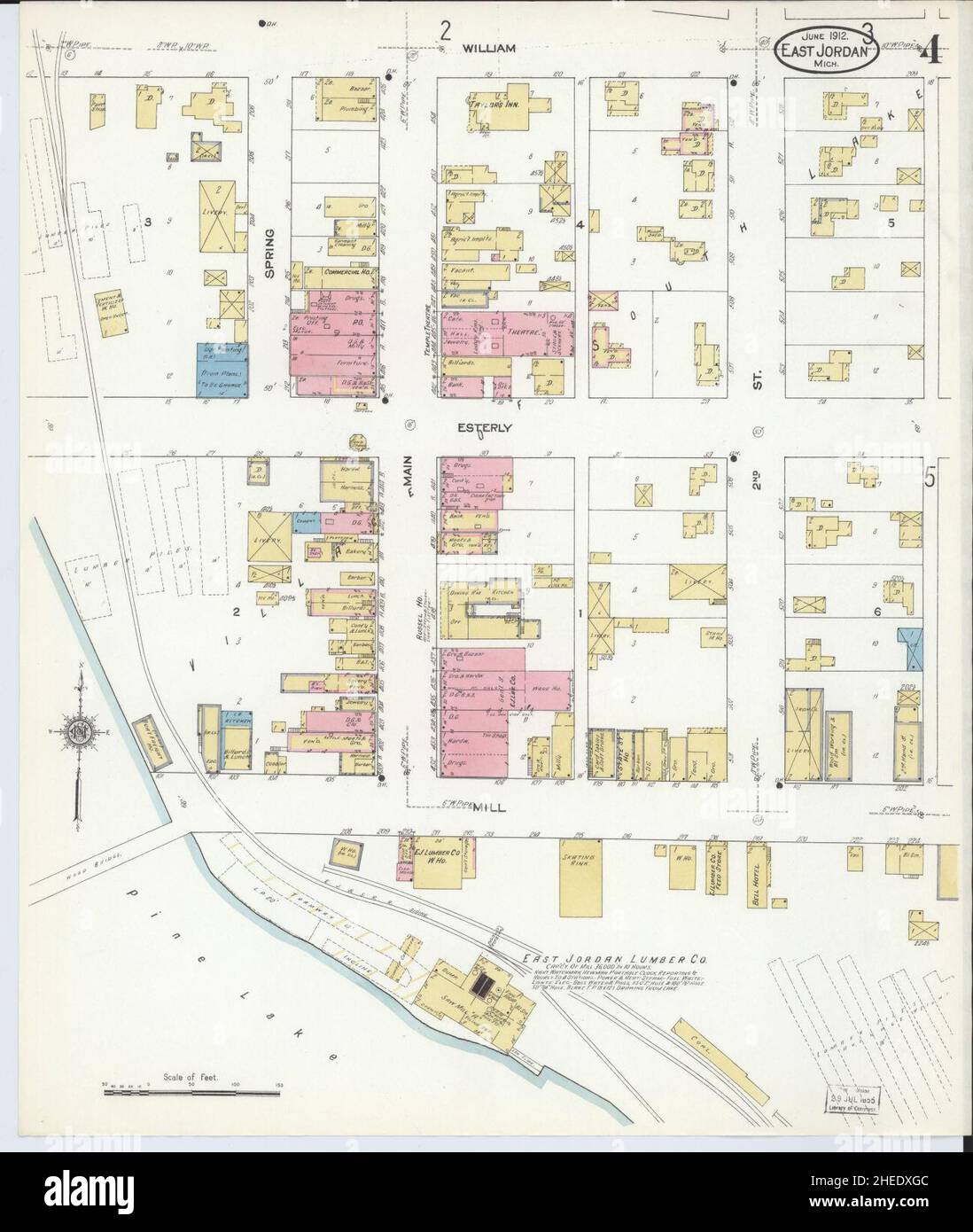East jordan michigan map hi-res stock photography and images - Alamy