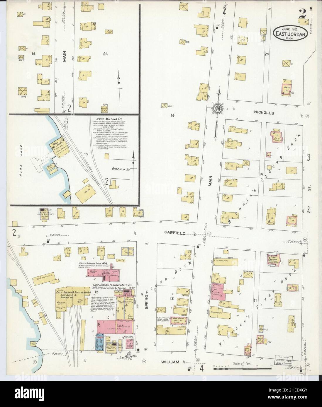 East jordan michigan map hi-res stock photography and images - Alamy