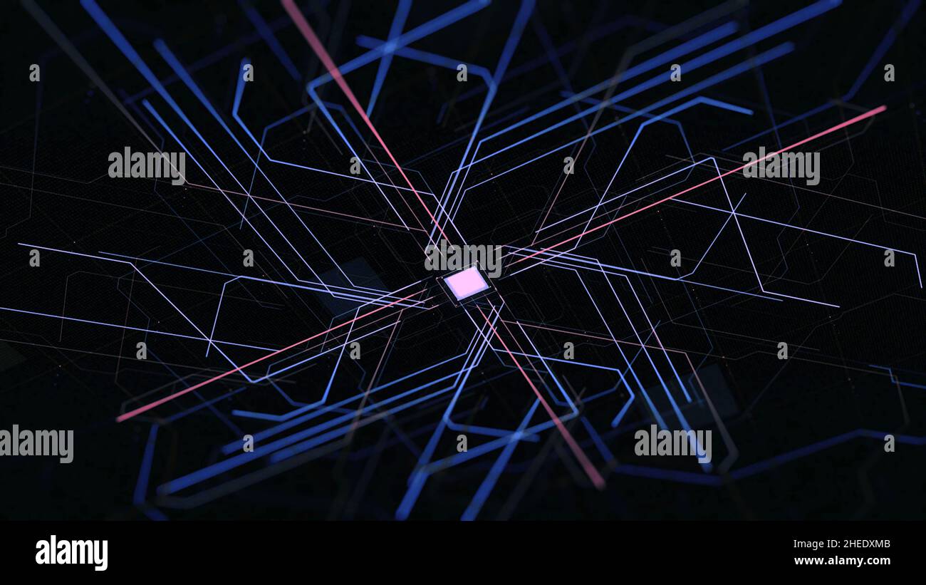 Technological background with colorful digitalization process of ...