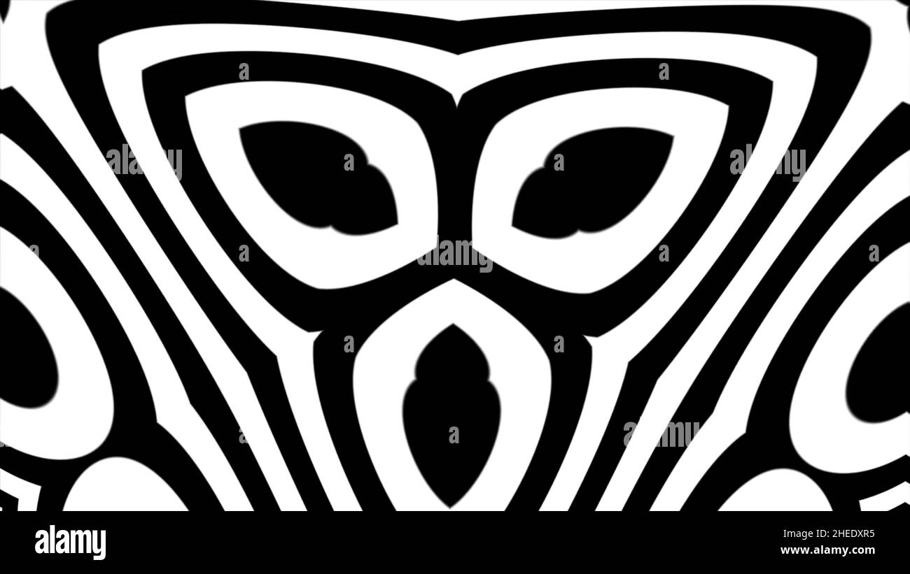 Animation black white kaleidoscope. Beautiful animation, abstract ...