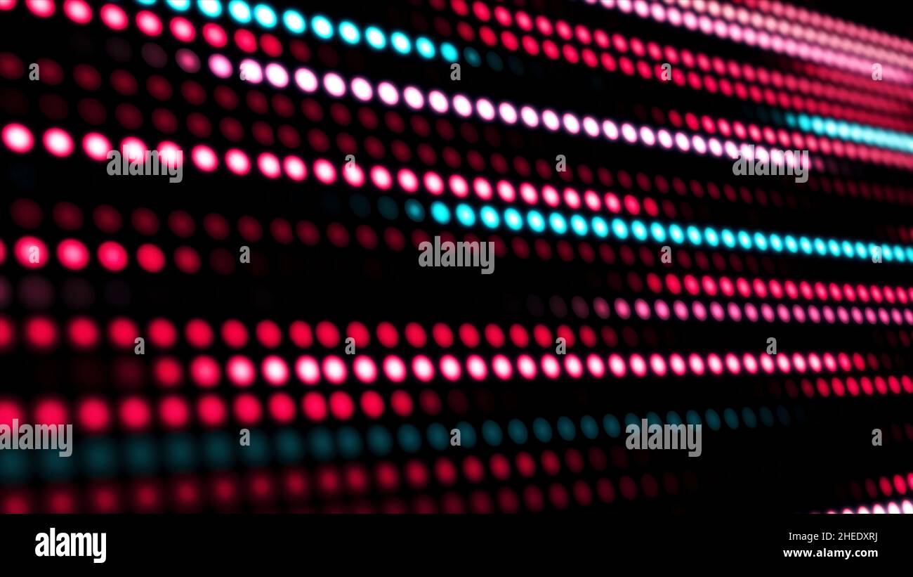 Animation of moving colorful dots in line. Flashing lights on a ...