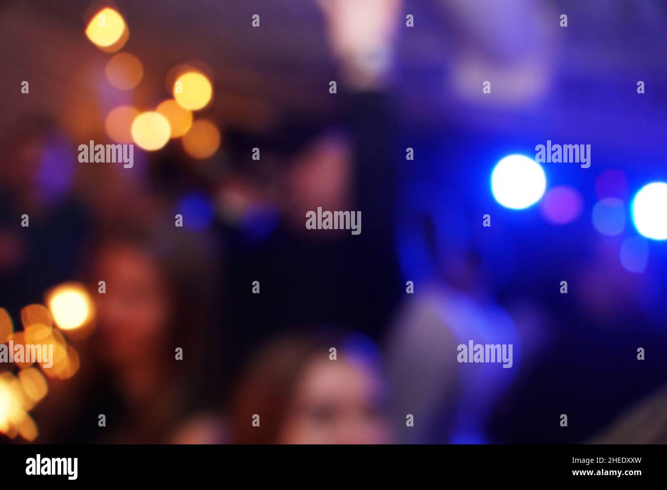 Blured background night scene in party night club. Bokeh light. Festive ...
