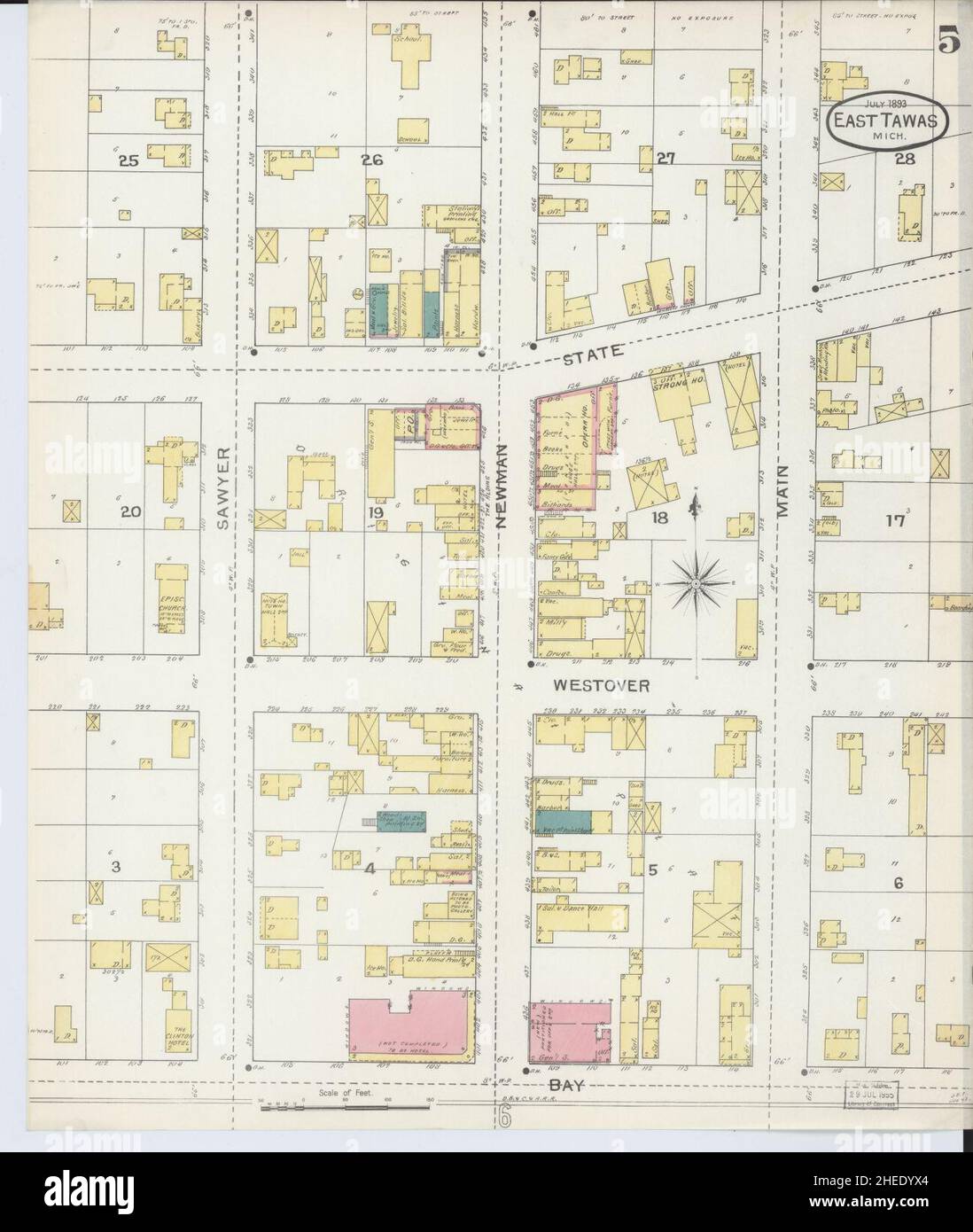 Sanborn Fire Insurance Map from East Tawas, Iosco County, Michigan ...