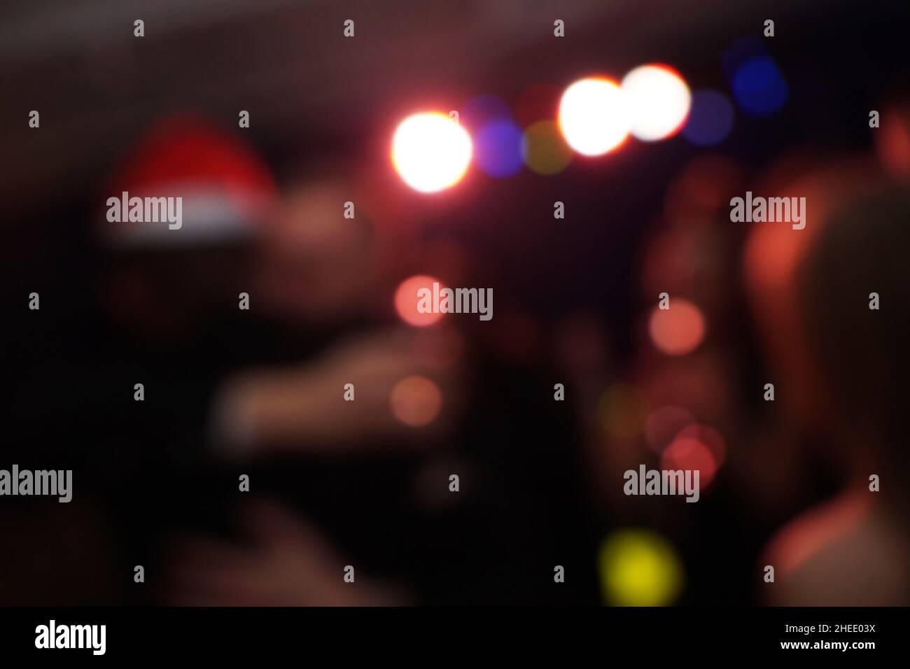 Blured background night scene in party night club. Bokeh light. Festive ...