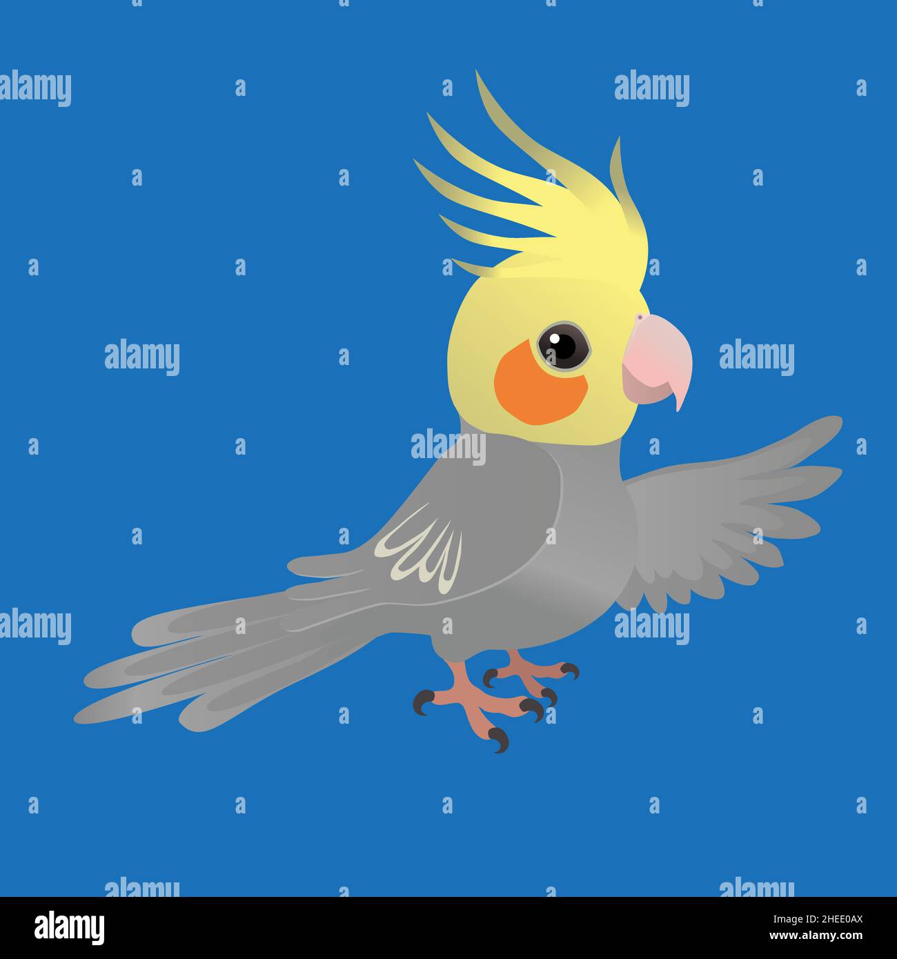 Cute cartoon cockatiel in Stock Vector Images - Alamy