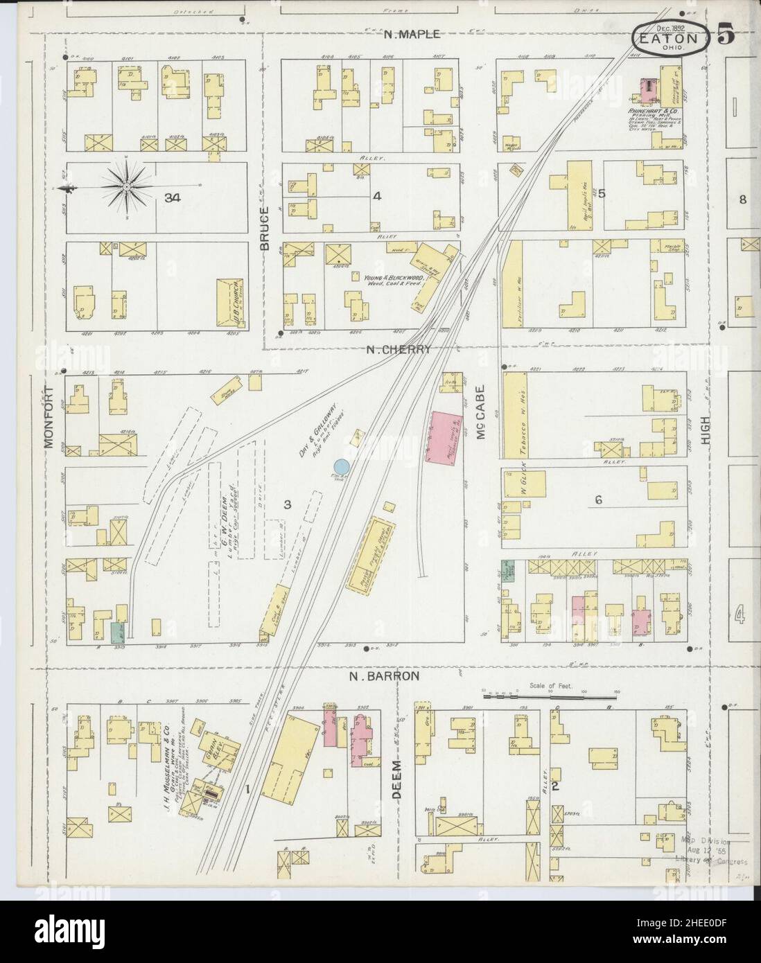 Sanborn Fire Insurance Map from Eaton, Preble County, Ohio Stock Photo ...