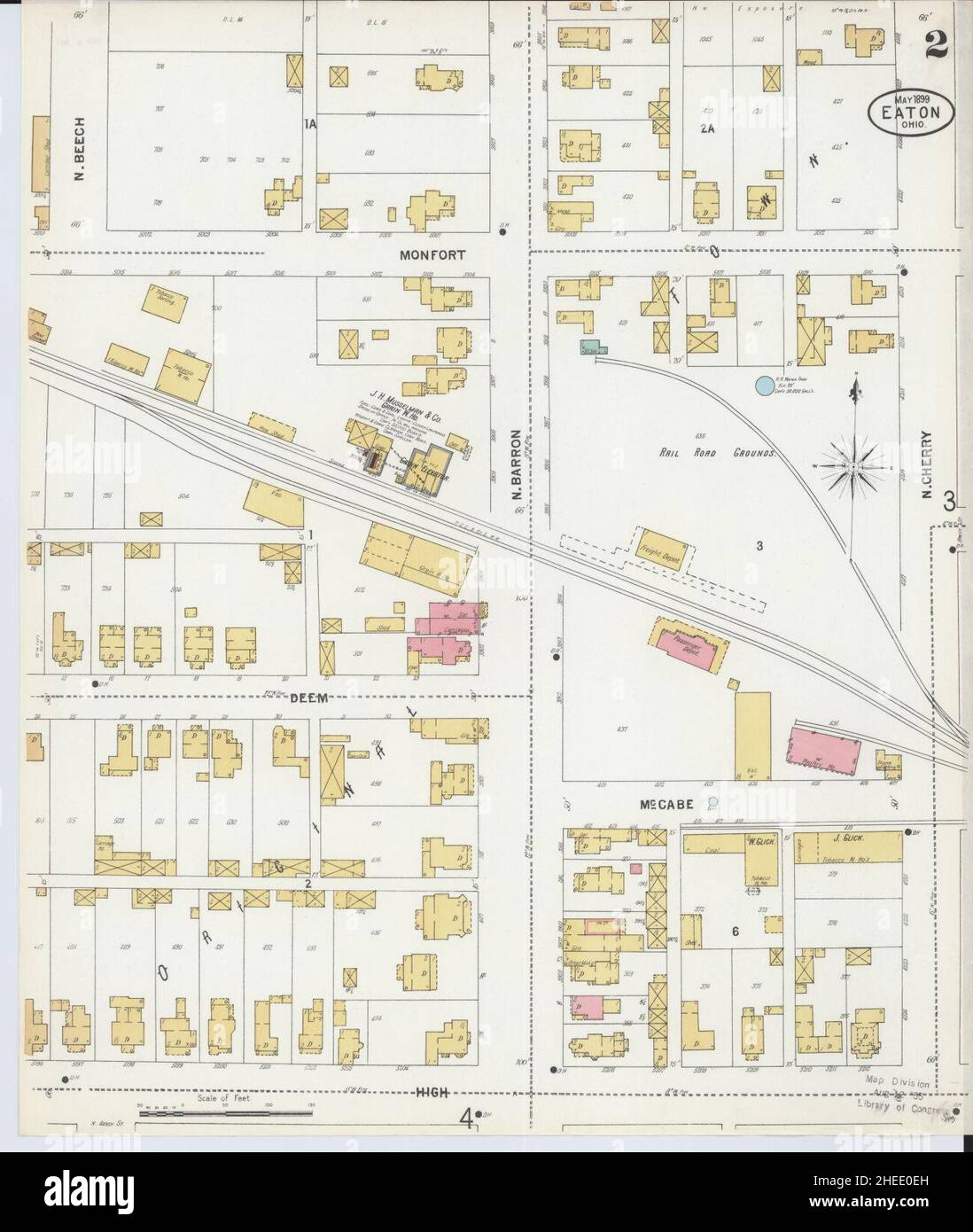 Sanborn Fire Insurance Map from Eaton, Preble County, Ohio Stock Photo ...