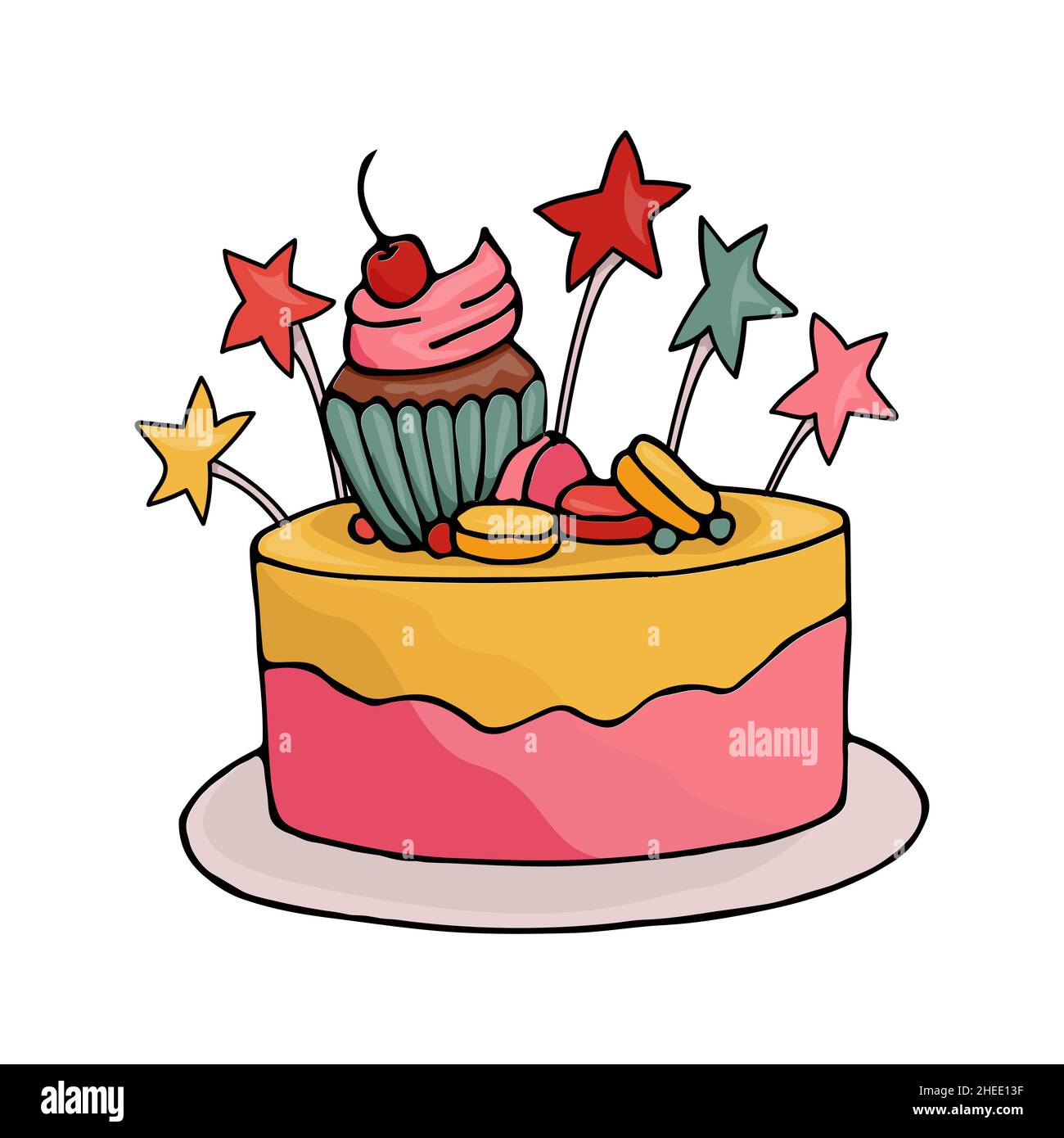 Holiday dessert illustration Stock Vector Images - Alamy