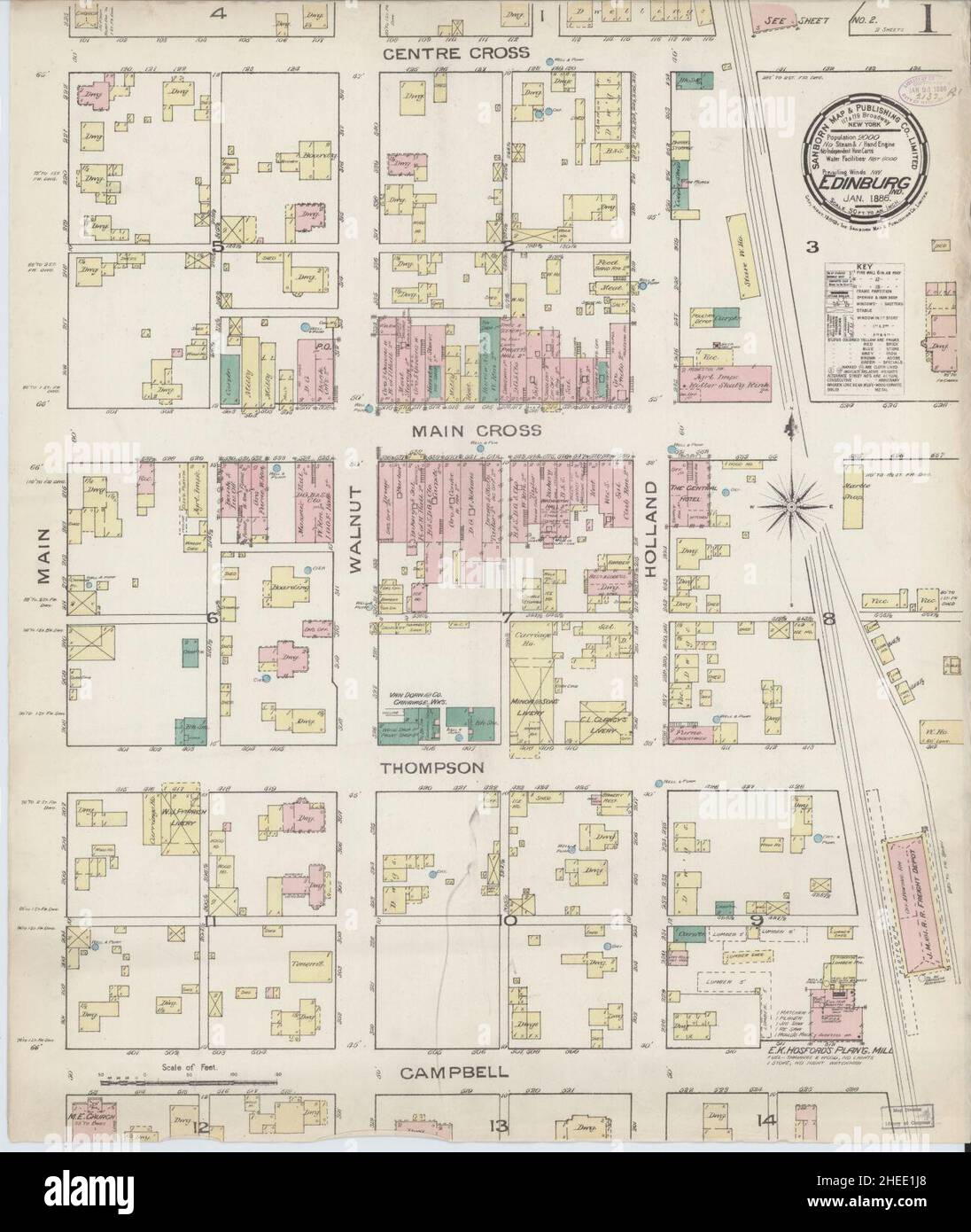 Map of edinburg hi-res stock photography and images - Alamy