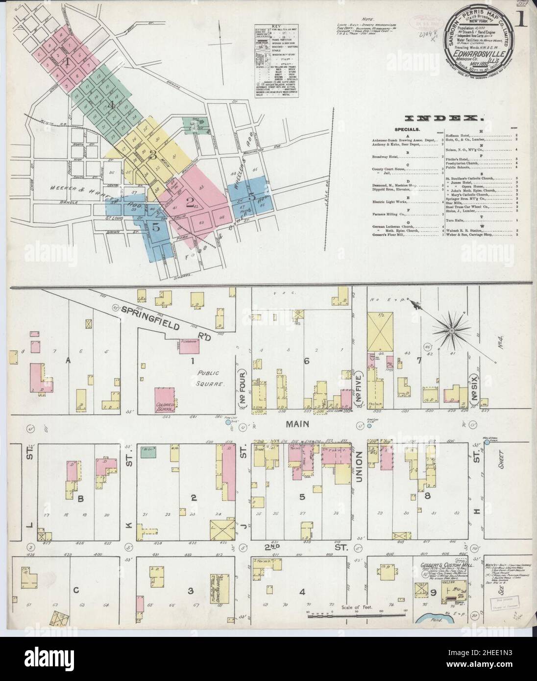 Edwardsville map hi-res stock photography and images - Alamy