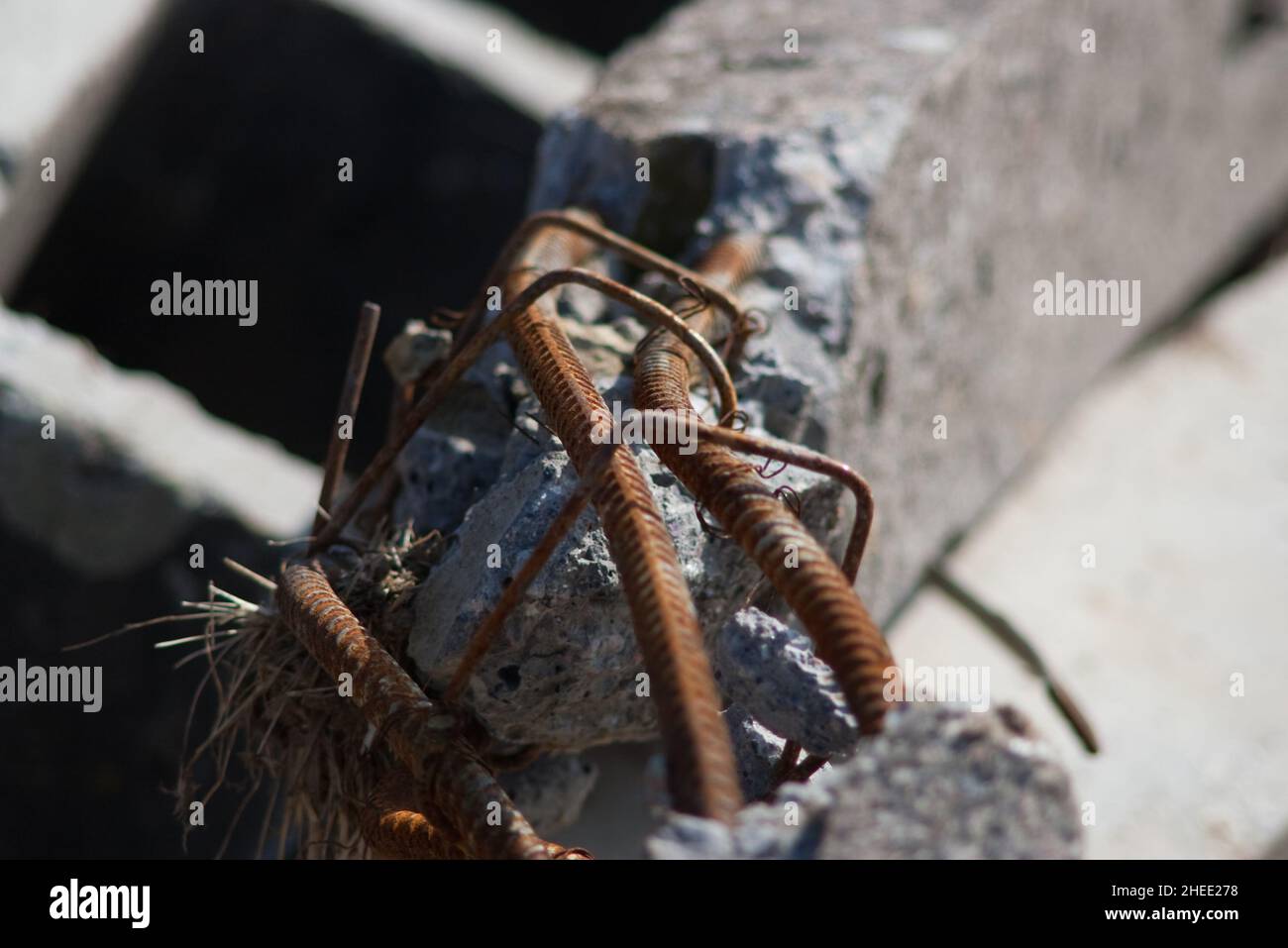 Old reinforcement wires in hi-res stock photography and images - Alamy