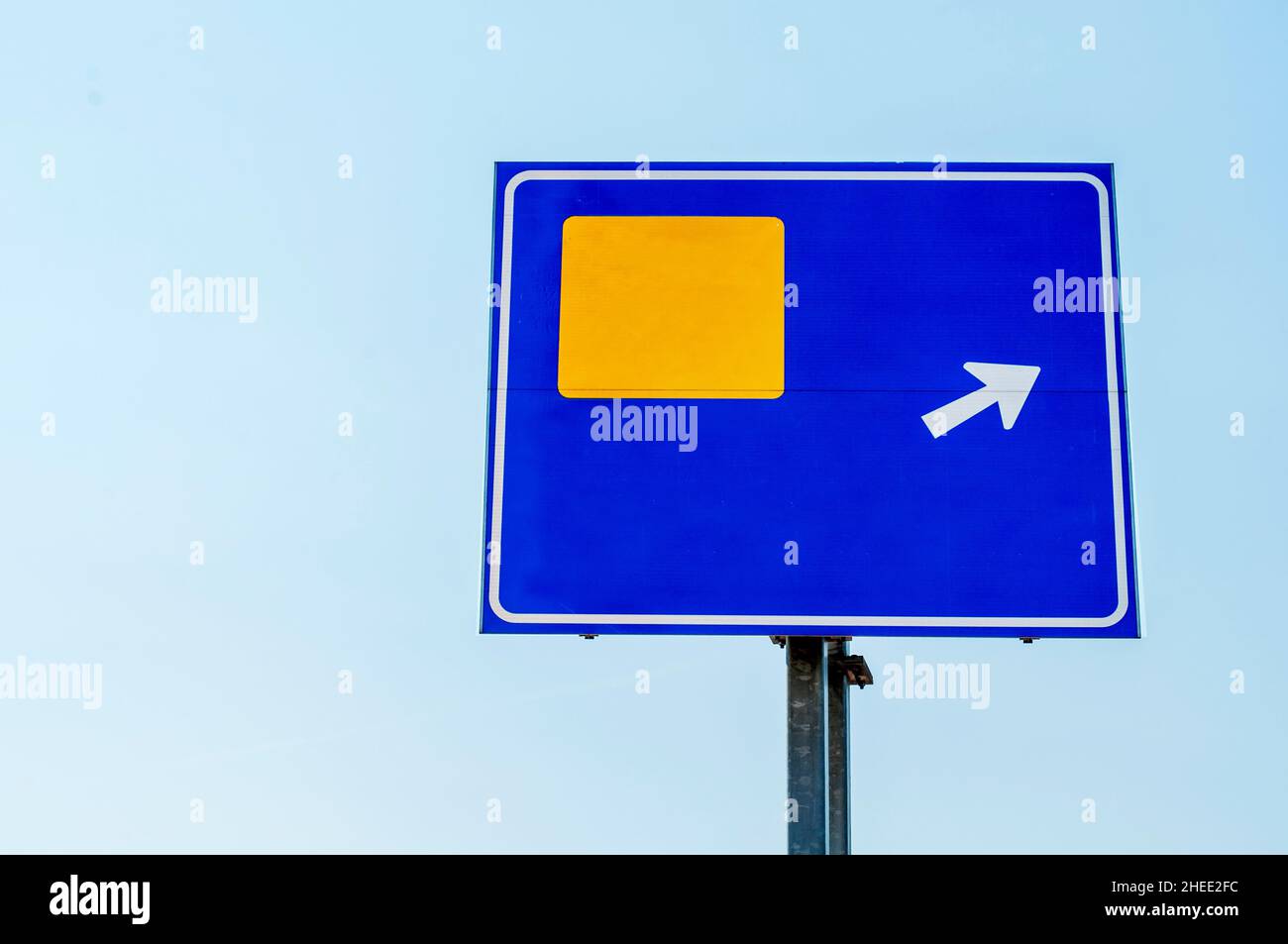 Road sign on sky background for past your information Stock Photo - Alamy