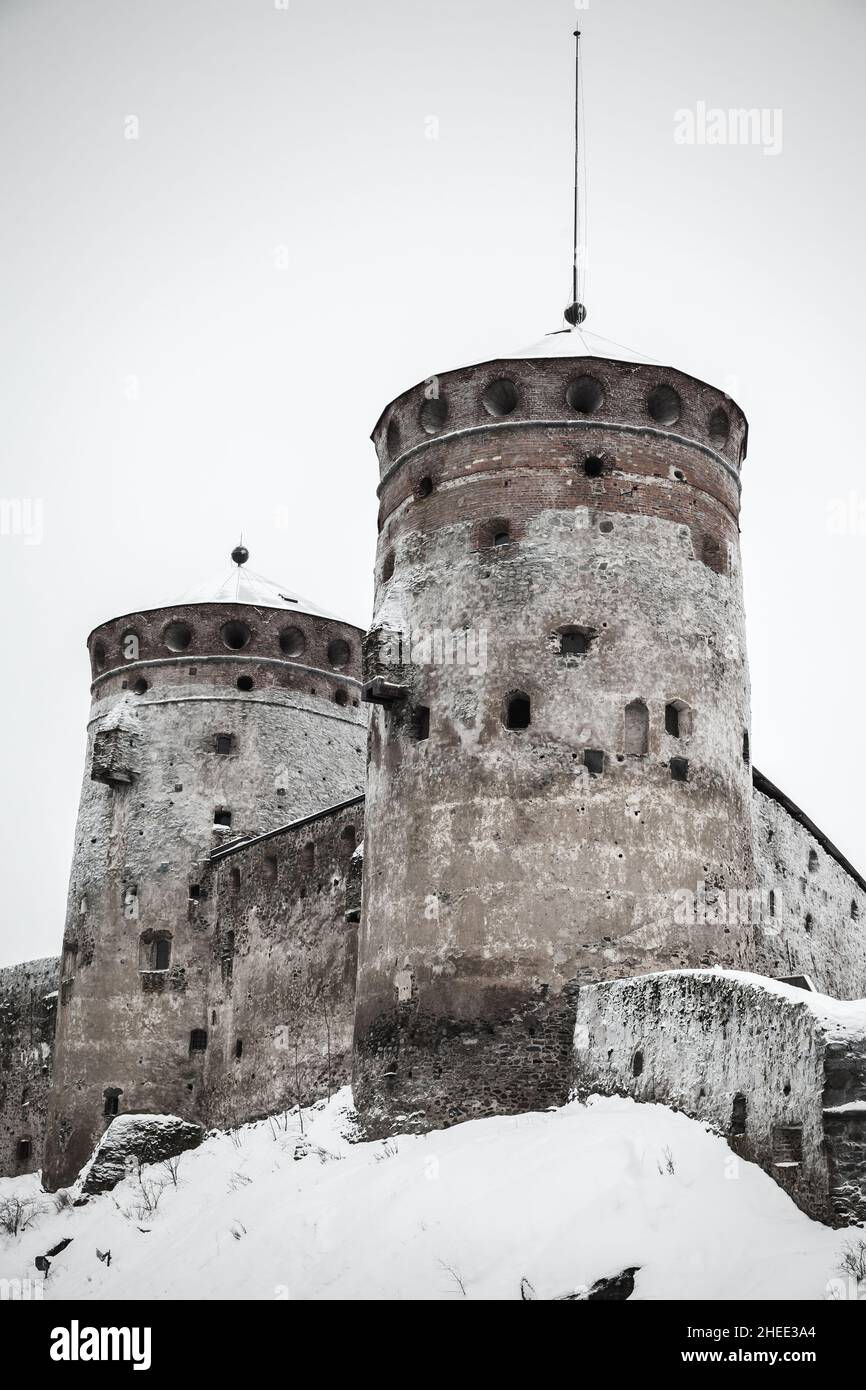 Olavinlinna.15th-century three-tower castle located in Savonlinna ...