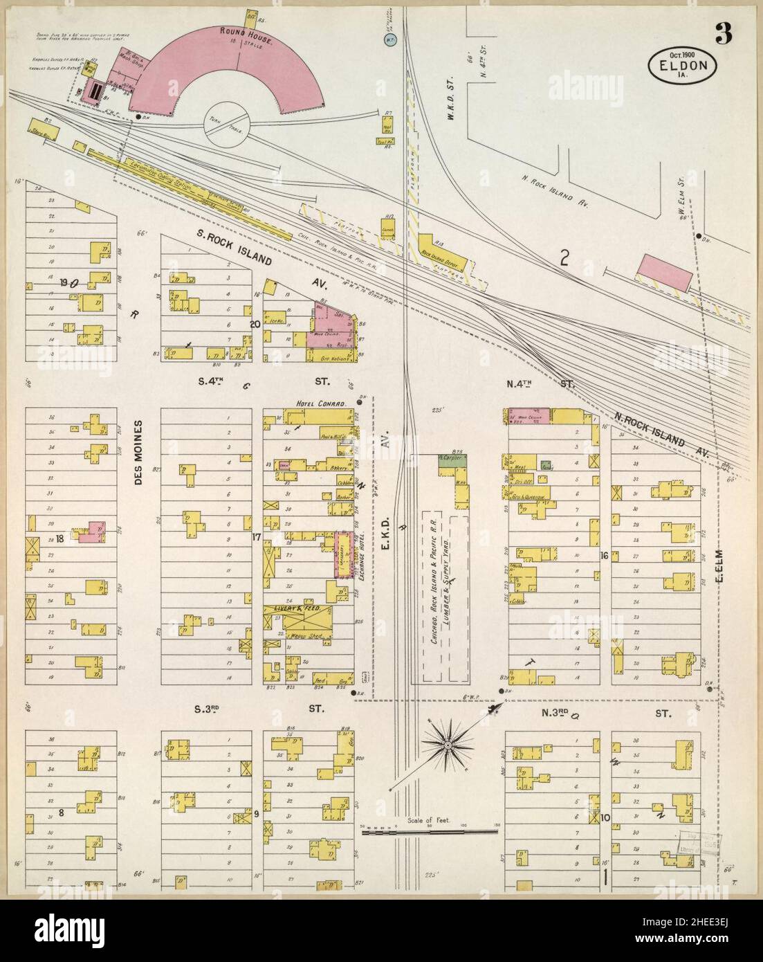 Sanborn Fire Insurance Map from Eldon, Wapello County, Iowa Stock Photo ...