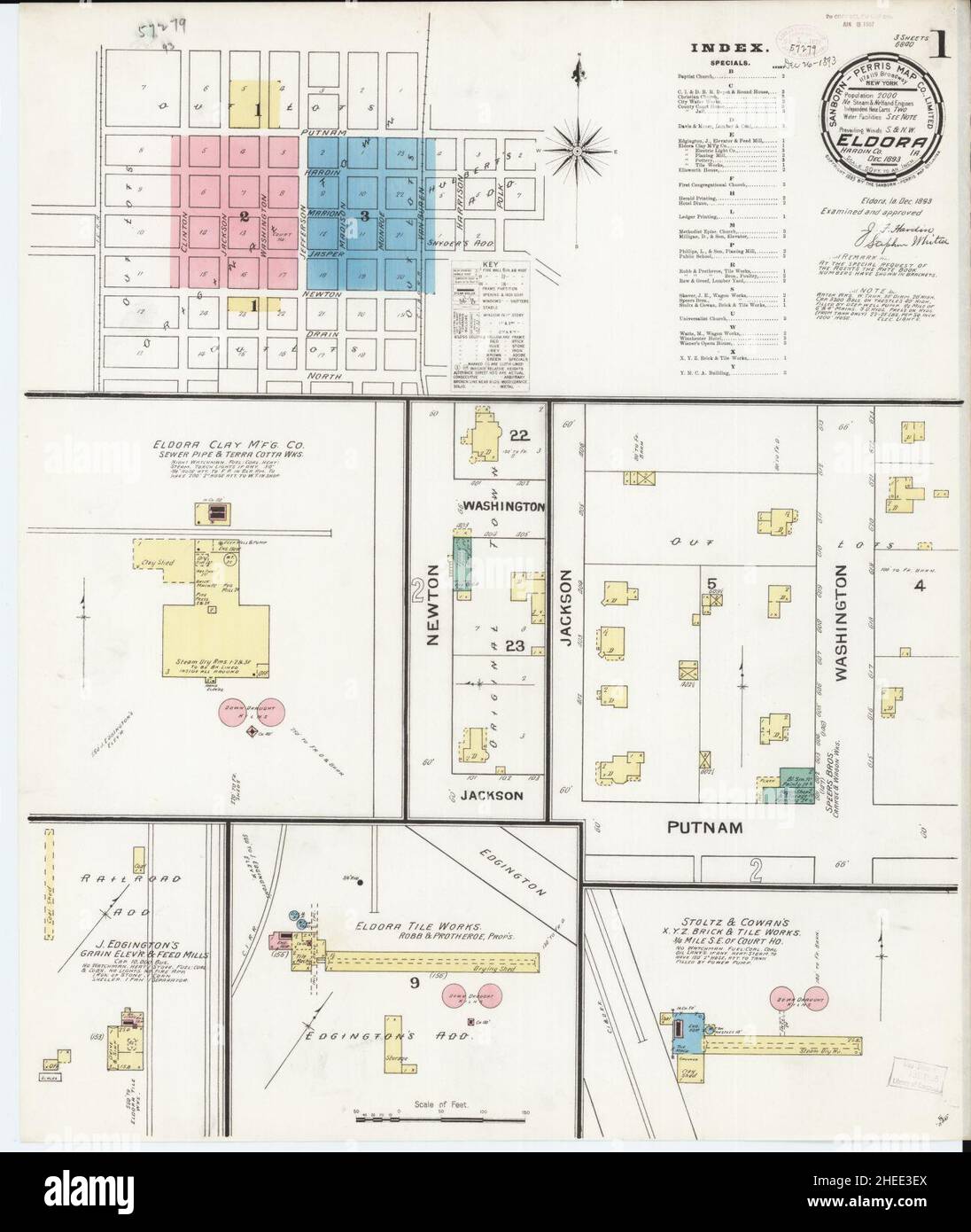 Sanborn Fire Insurance Map from Eldora, Hardin County, Iowa Stock Photo ...