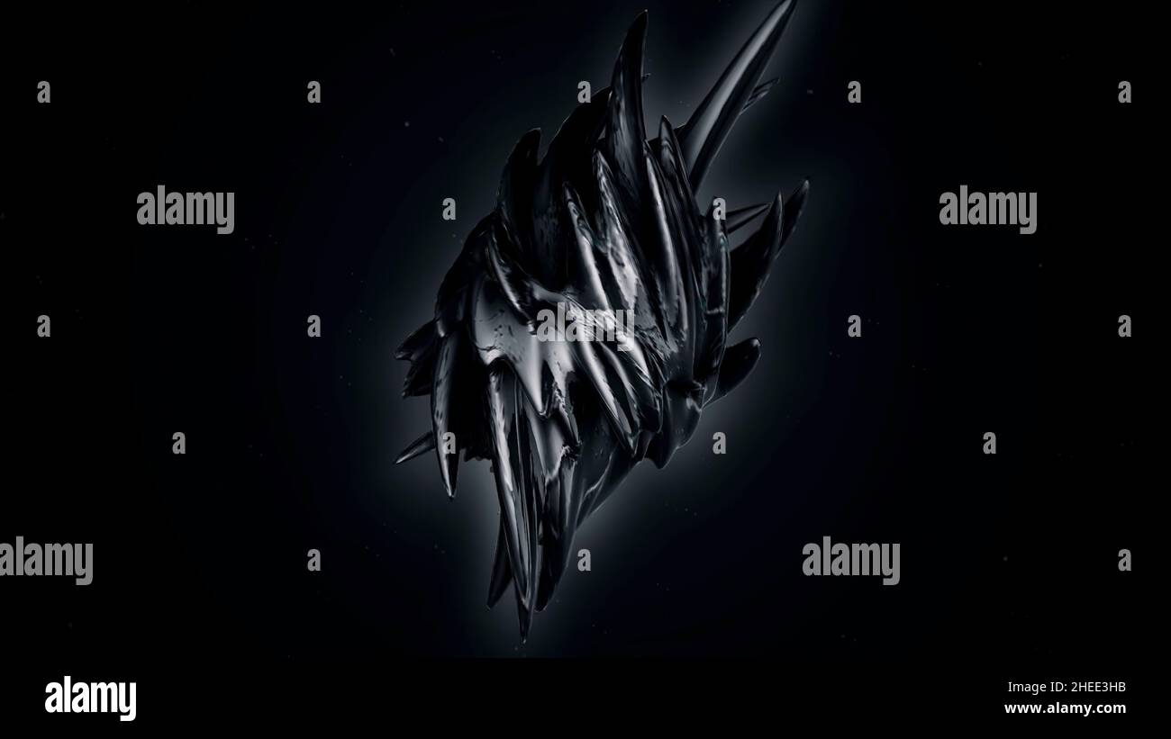 Dark matter in black fluid pulsing and moving closeup footage. Abstract ...