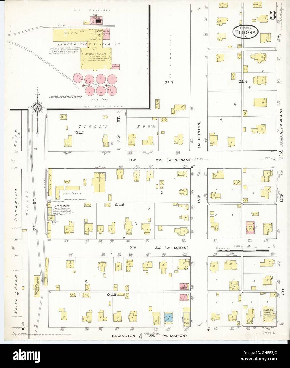 Sanborn Fire Insurance Map from Eldora, Hardin County, Iowa Stock Photo ...