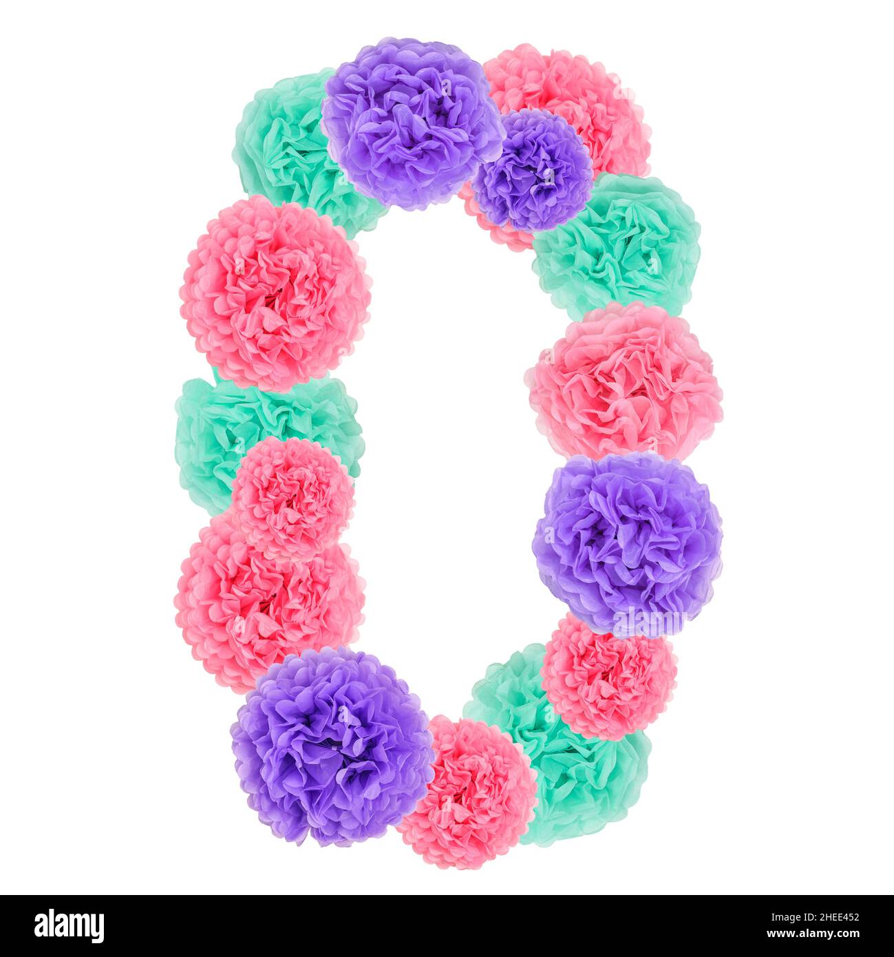 Number 0 from pastel paper flowers Stock Photo - Alamy