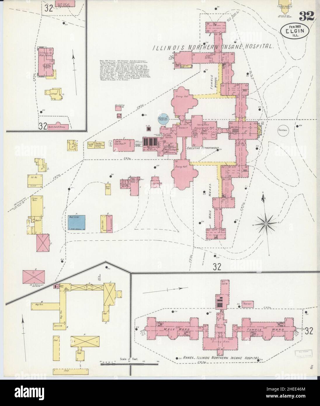 Sanborn Fire Insurance Map from Elgin, Kane County, Illinois Stock ...