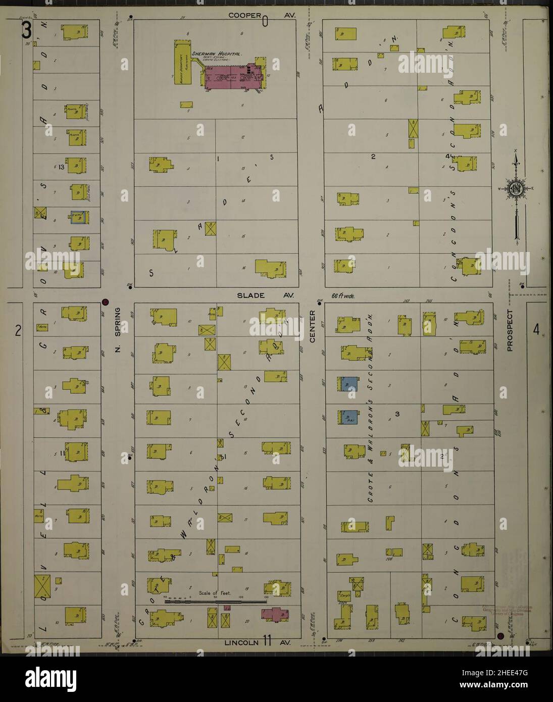 Sanborn Fire Insurance Map from Elgin, Kane County, Illinois Stock ...