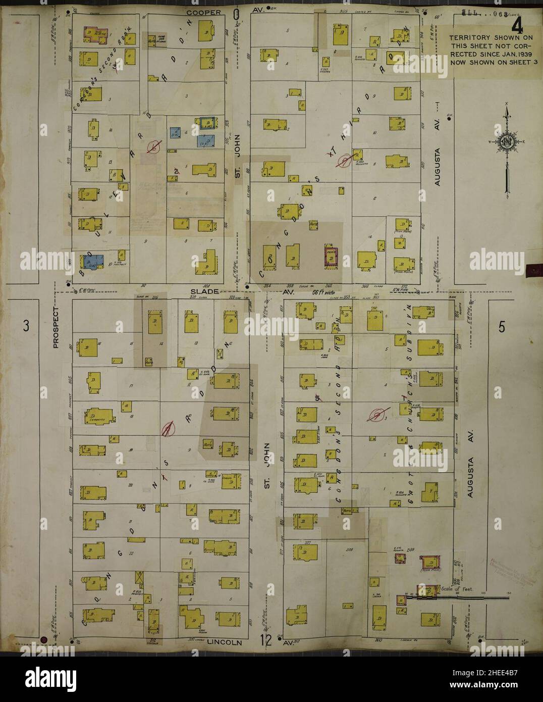 Sanborn Fire Insurance Map from Elgin, Kane County, Illinois Stock ...