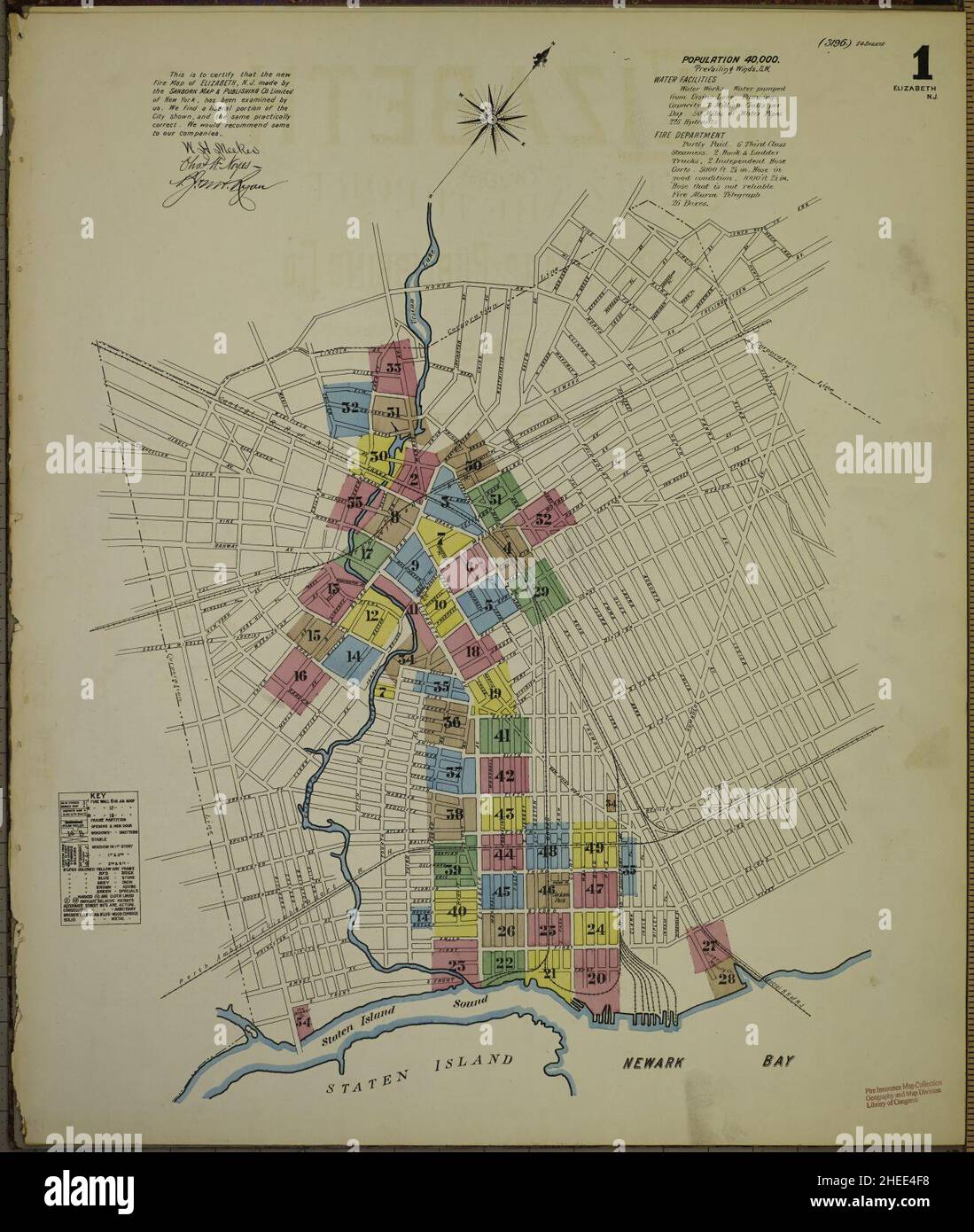 Elizabeth new jersey map hi-res stock photography and images - Alamy