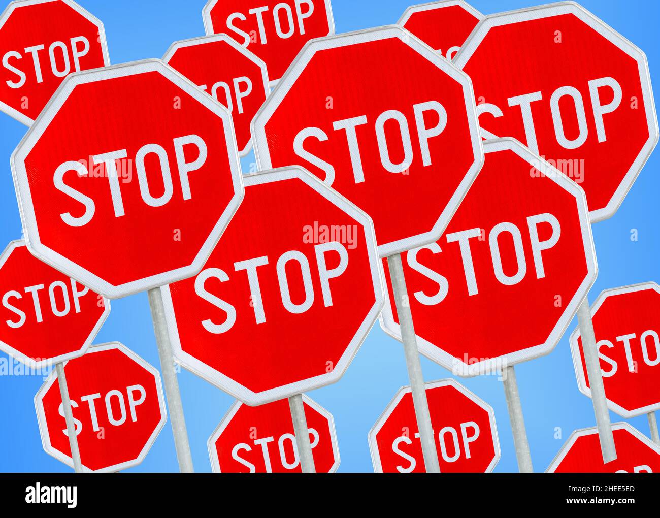 Car stop stop sign Stock Photo - Alamy