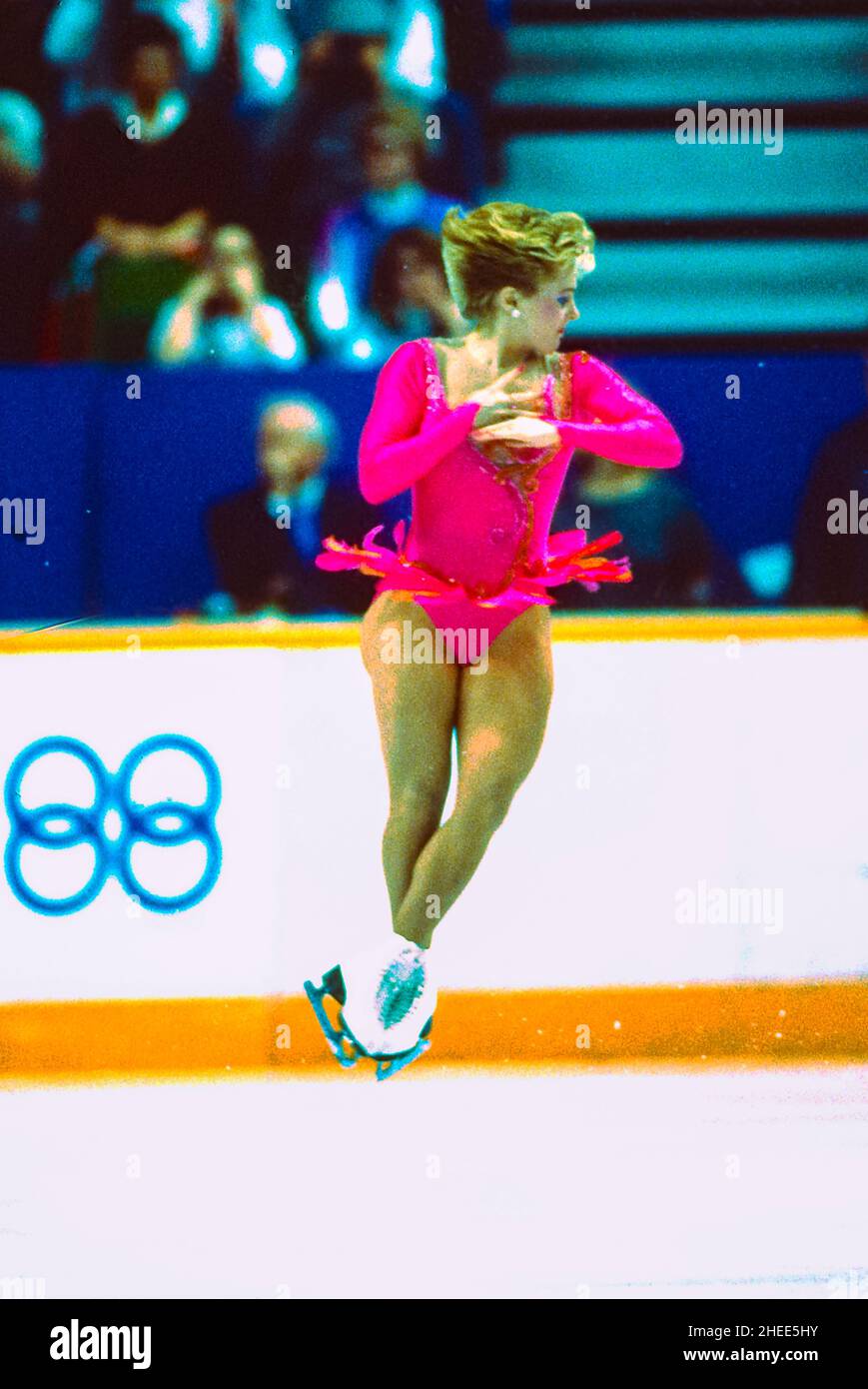 Elizabeth Manley (CAN) competing in the short program of the Women's ...