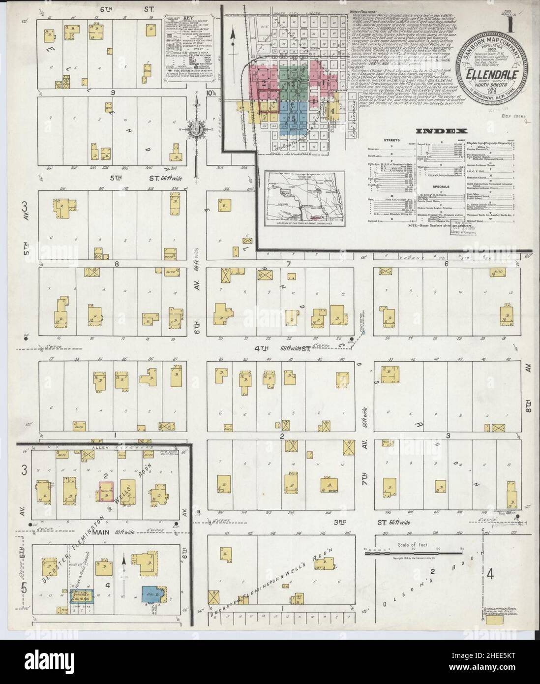Sanborn Fire Insurance Map from Ellendale, Dickey County, North Dakota ...