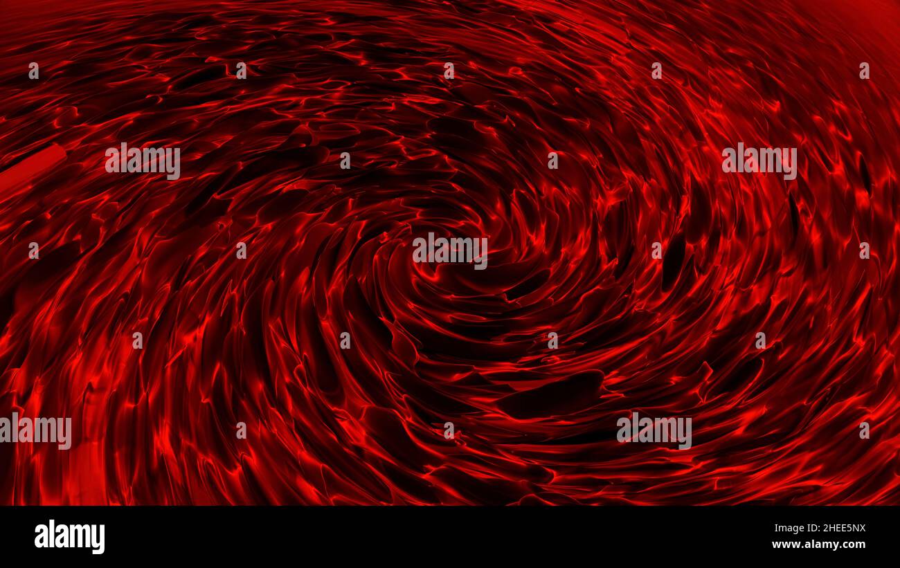Abstract vortex of liquid substance of red color, seamless loop ...