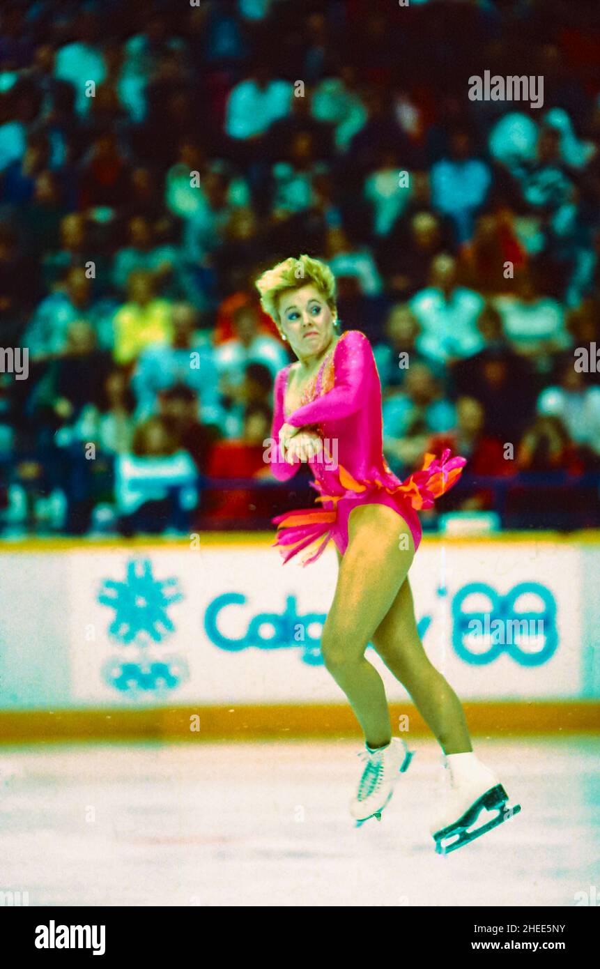 Elizabeth Manley (CAN) competing in the short program of the Women's ...