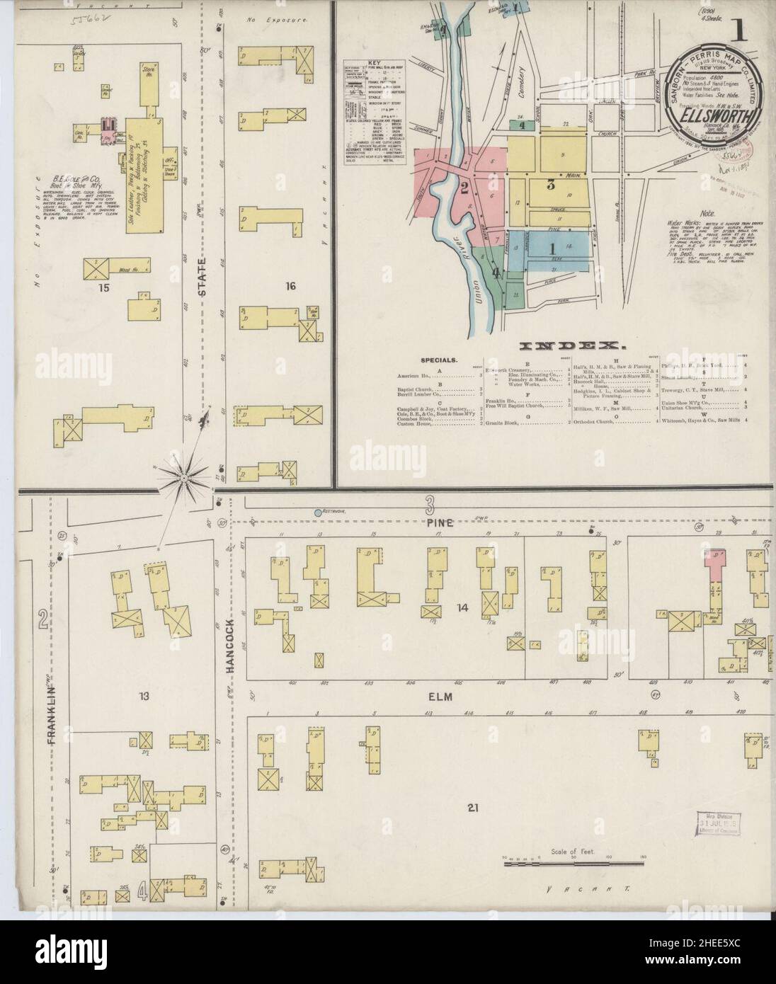 Ellsworth county map hi-res stock photography and images - Alamy