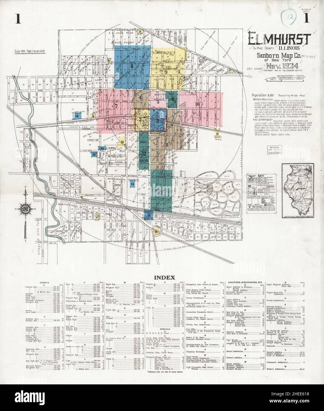 Elmhurst illinois map hi-res stock photography and images - Alamy