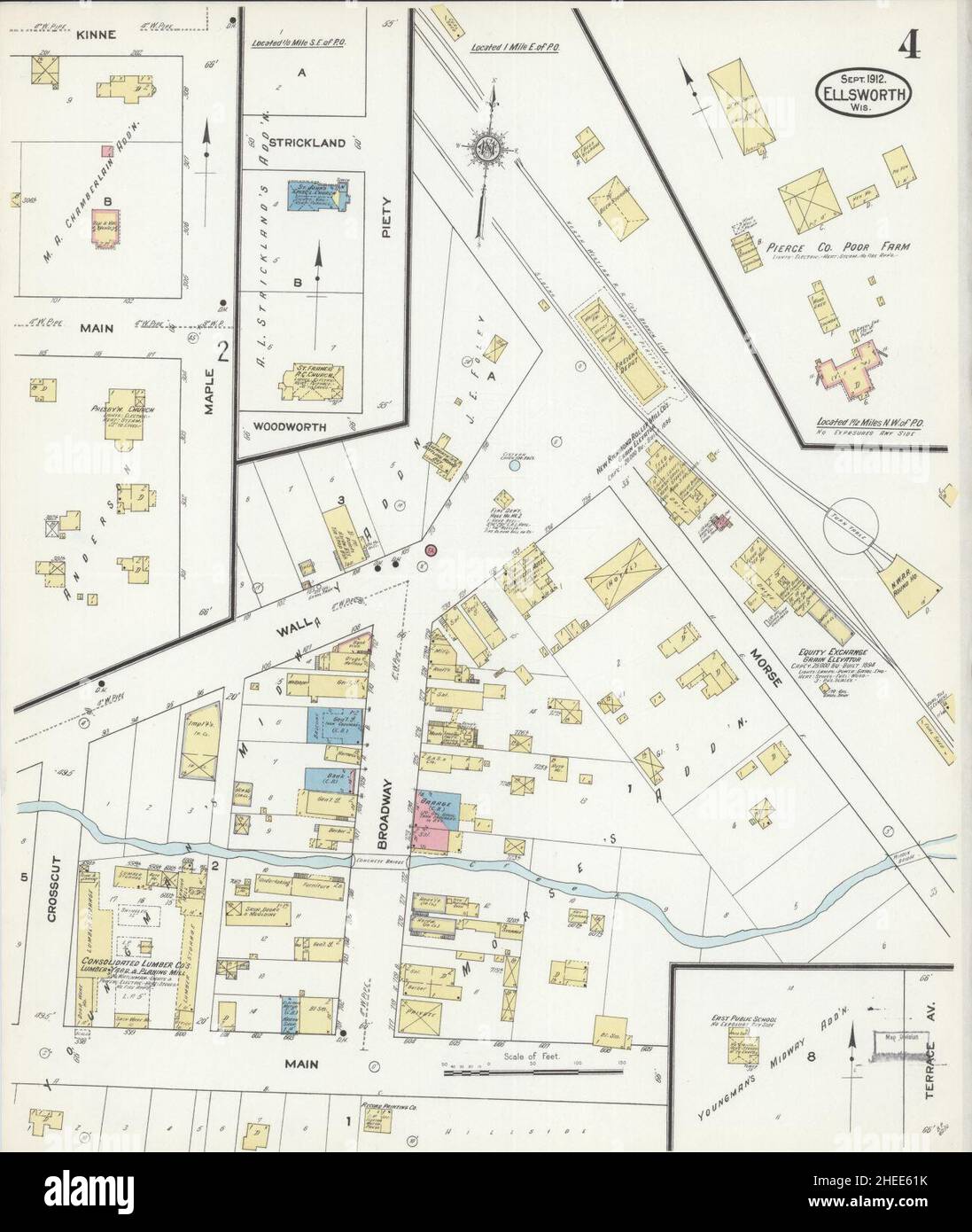 Ellsworth wisconsin map hi-res stock photography and images - Alamy
